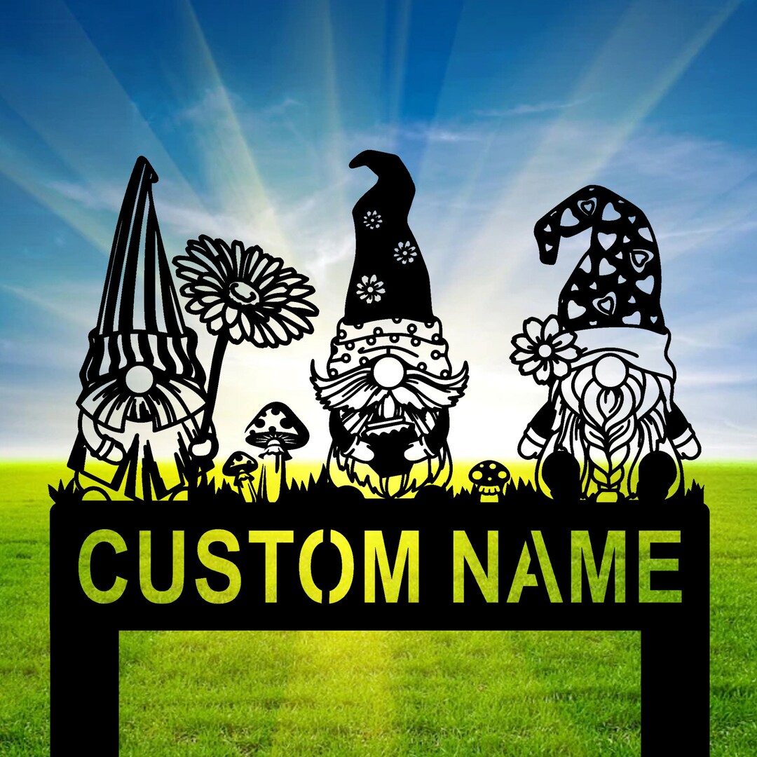 Custom Garden Gnome Stake, Garden Gnome Stake, Gardener Gift, Gnome ...