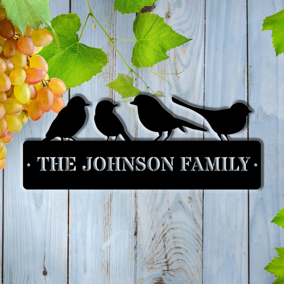 Custom Magpie Branch Metal Art, Metal Bird Garden Signs, Bronze and ...