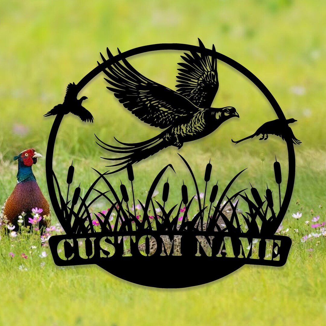 Custom Pheasant Metal Wall Sign, Pheasant Name Art, Decor for Room ...