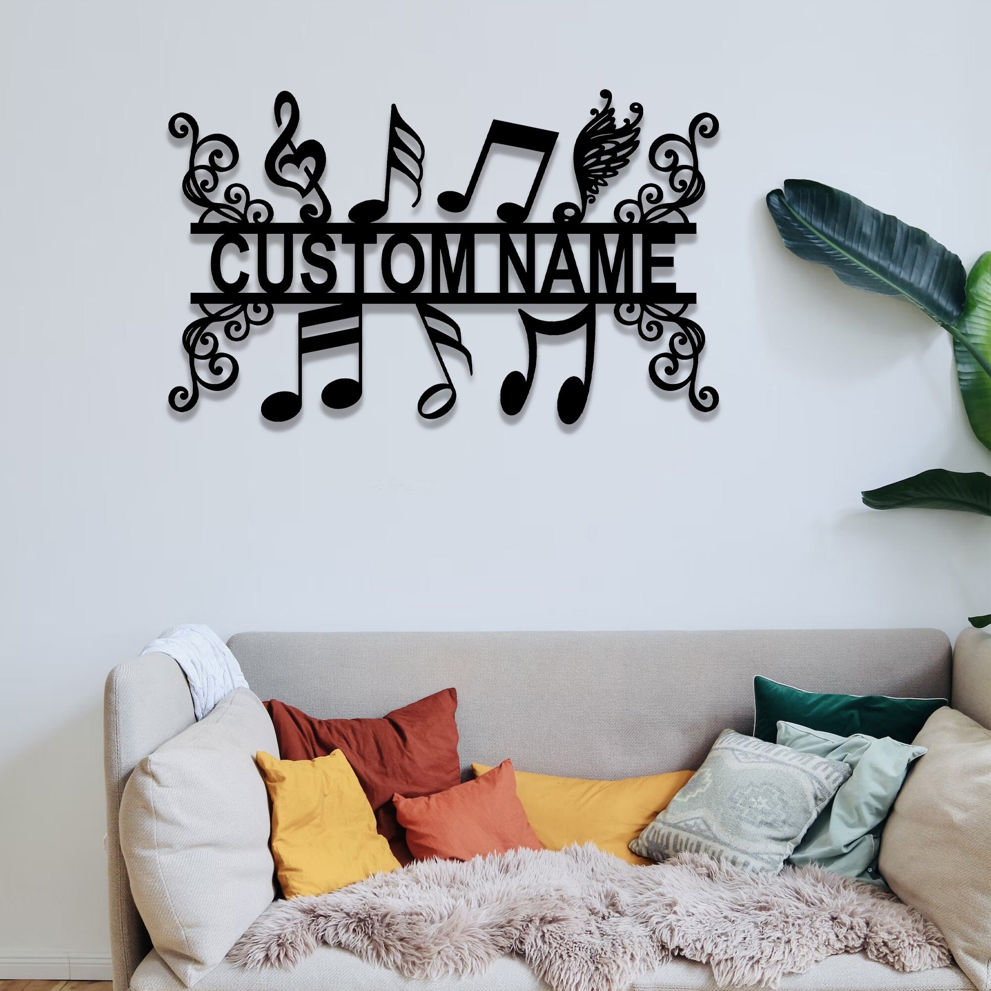 Personalized Music Notes Metal Sign-music Note Decor-music Room Decor ...
