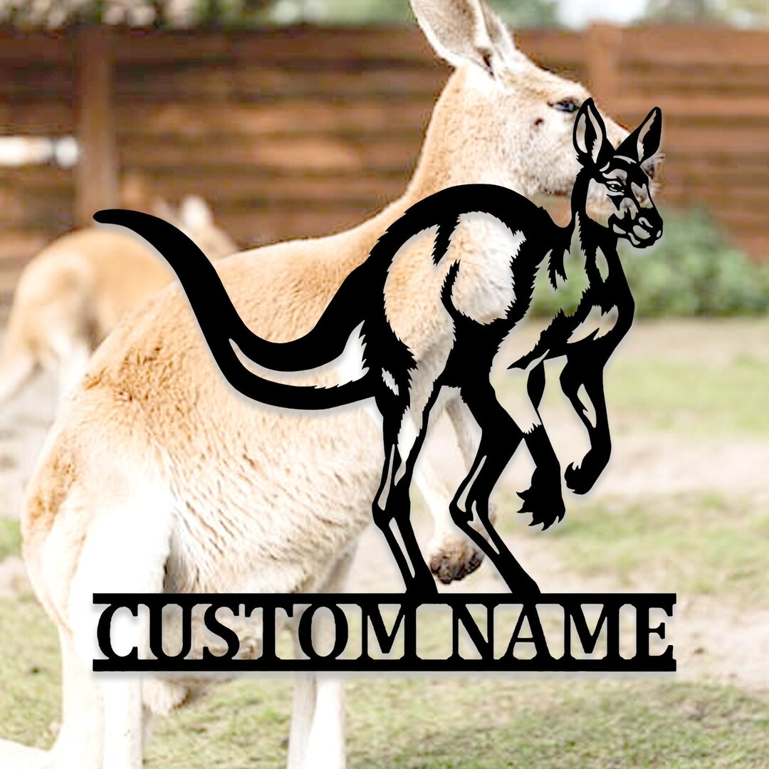 Custom Kangaroo Metal Wall Sign, Kangaroo Wall Art, Kangaroo Decor ...