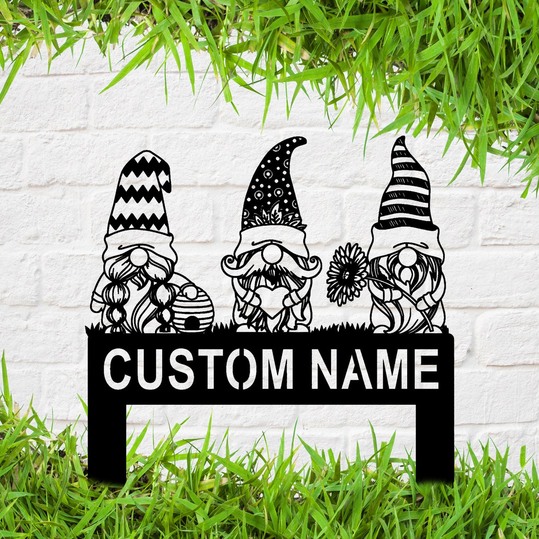 Custom Garden Gnome Stake, Garden Gnome Stake, Gardener Gift, Gnome ...