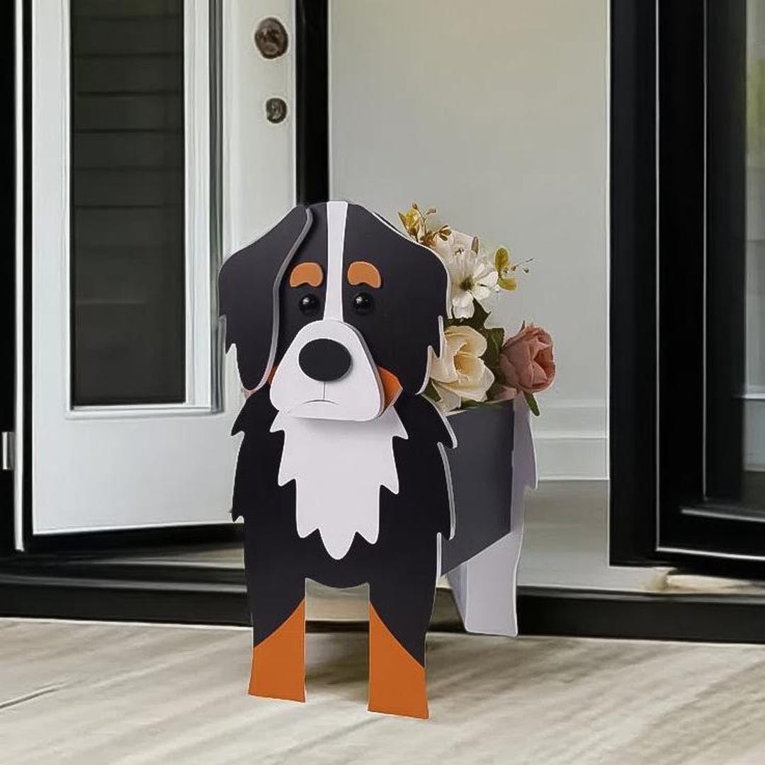 Dog-shaped Flower Pot，bernbohiero Dog Decorations, Unique Garden Art ...