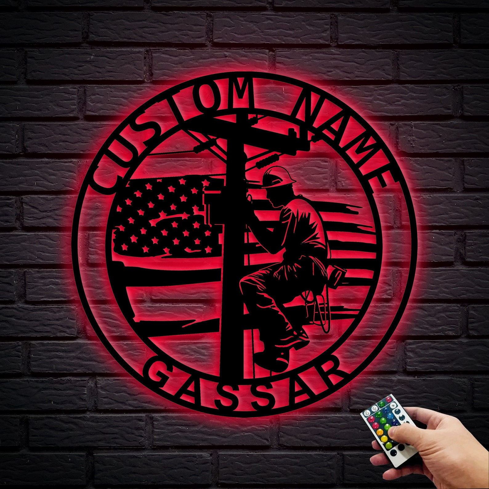 Custom Lineman Metal Sign, Lineman Metal Wall Art, Father's Day Gifts ...