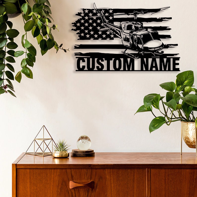 Helicopter Metal Sign, Personalized Helicopter Name Sign, Helicopter ...
