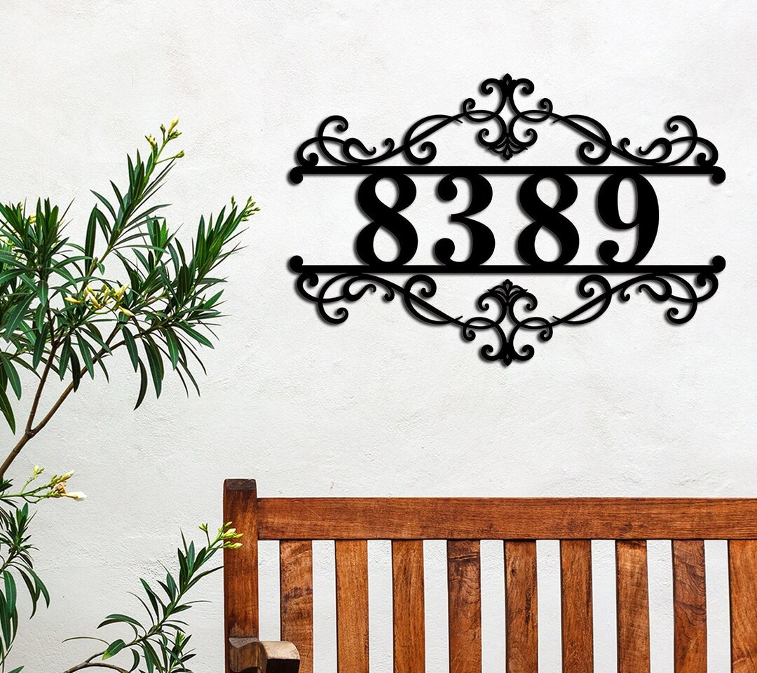 Custom Metal Address Plates, Personalized Modern House Numbers With ...