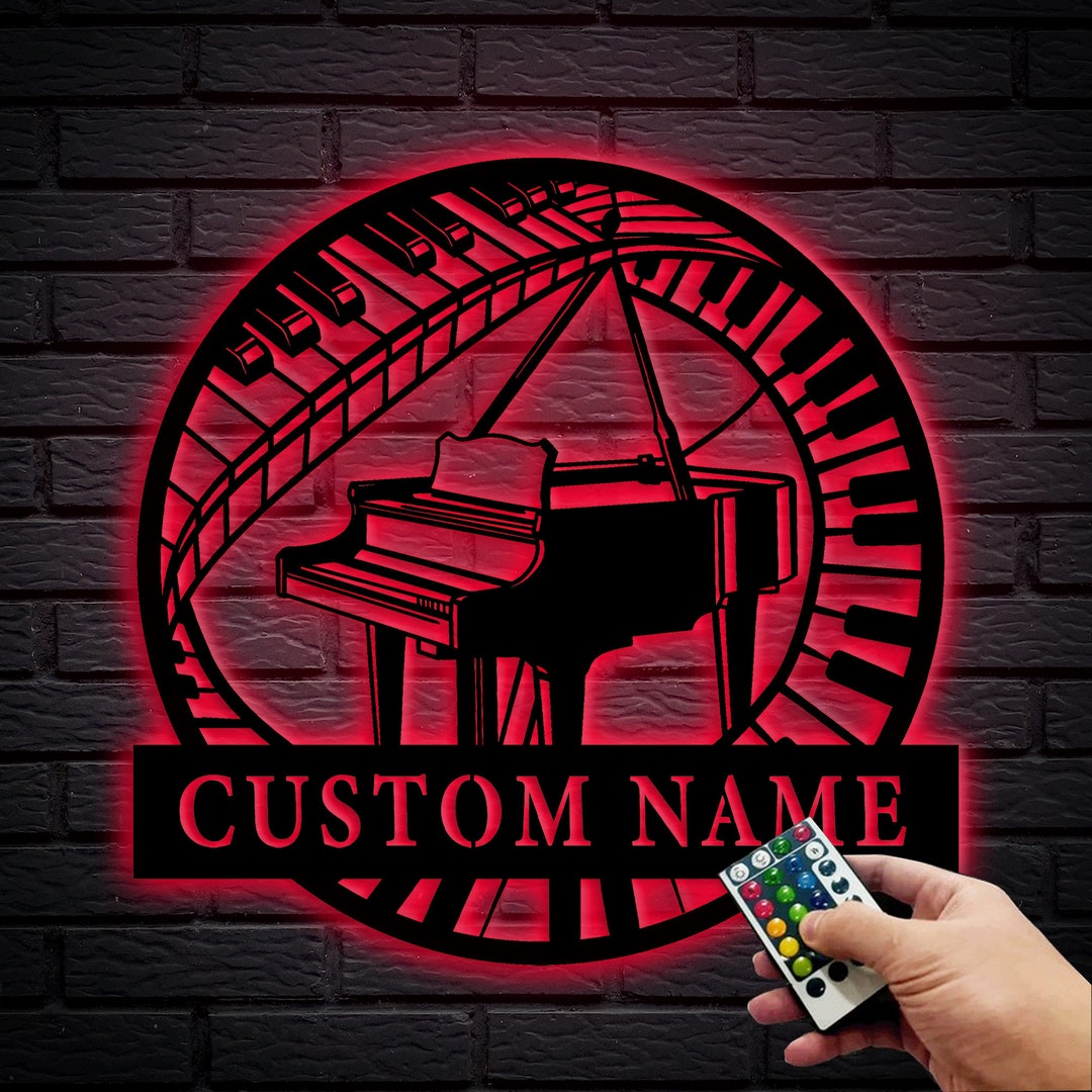 Custom Piano Metal Sign, Piano Player Name Sign, Music Wall Art ...