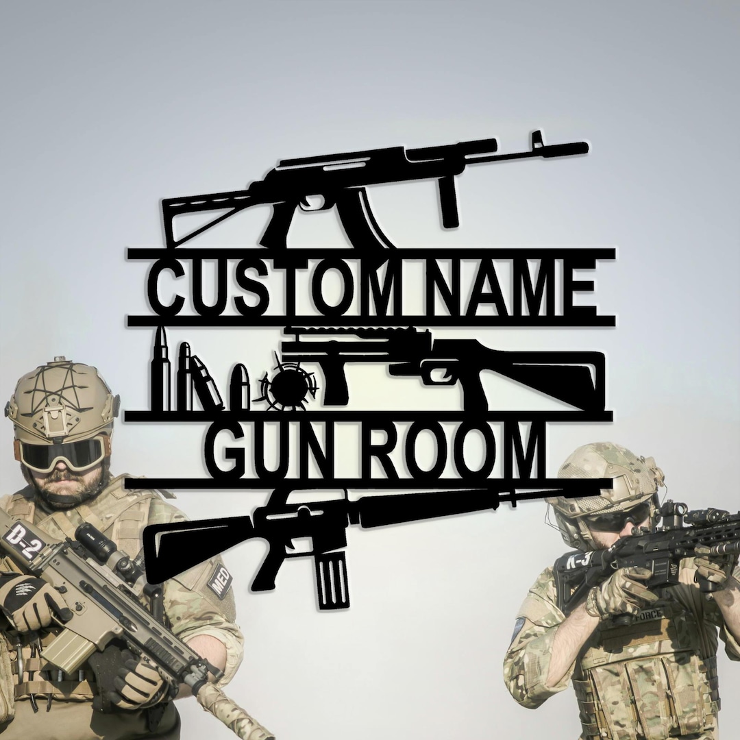 Gun Metal Wall Sign, Armory Sign, Metal Gun Decor, Hunter Shooting ...