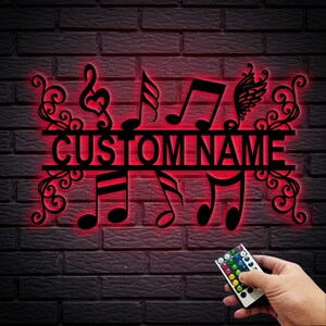 Personalized Music Notes Metal Sign-music Note Decor-music Room Decor ...