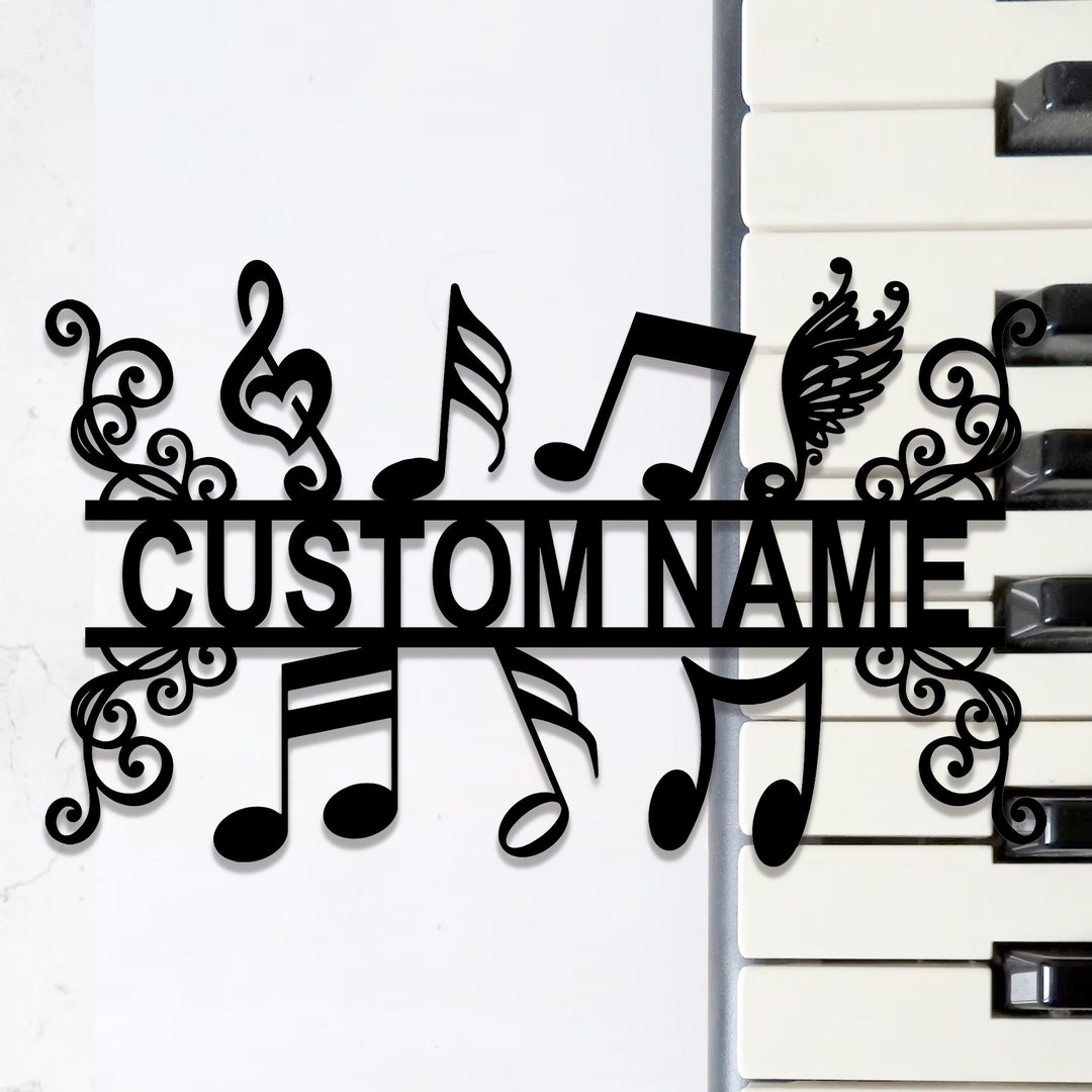 Personalized Music Notes Metal Sign-music Note Decor-music Room Decor ...