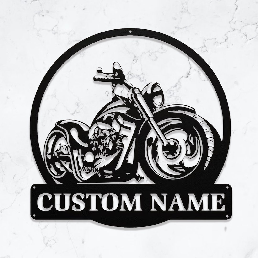 Custom Motorcycle Metal Wall Sign, Motorcycle Metal Wall Art ...