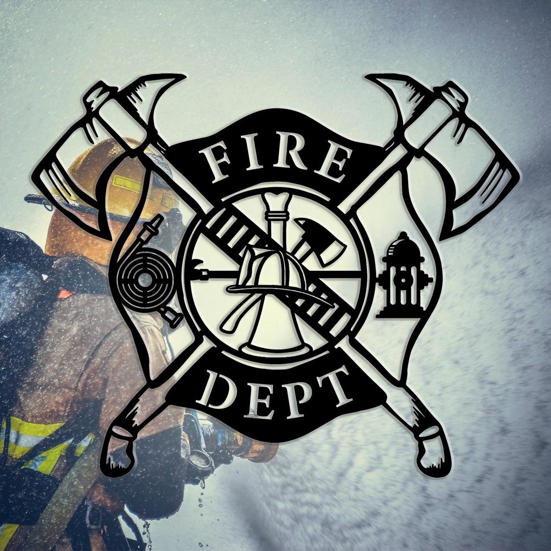 Custom Firefighter Metal Wall Sign: Personalized Fire Department Decor ...