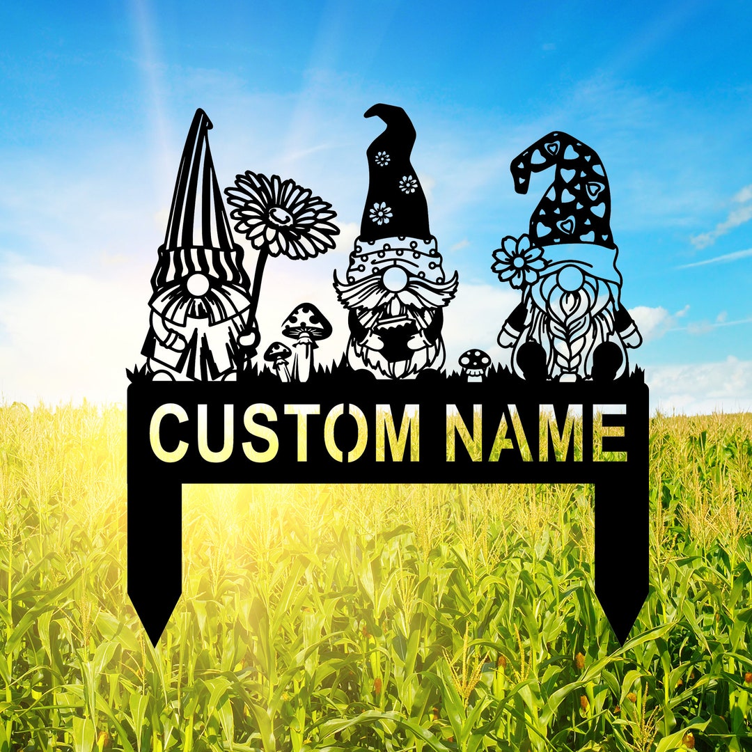 Custom Garden Gnome Stake, Garden Gnome Stake, Gardener Gift, Gnome ...