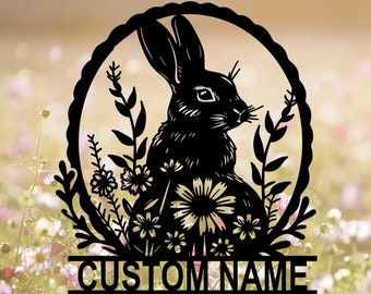 Rabbit Metal Art - Etsy
