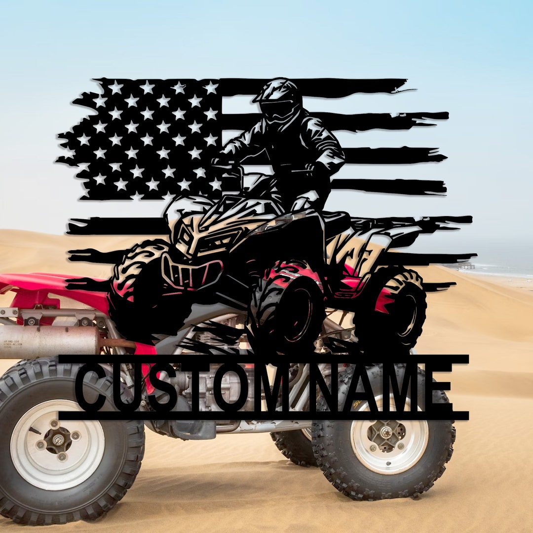 Personalized ATV Rider Metal Wall Sign, Custom Quad Biker Wall Art ...