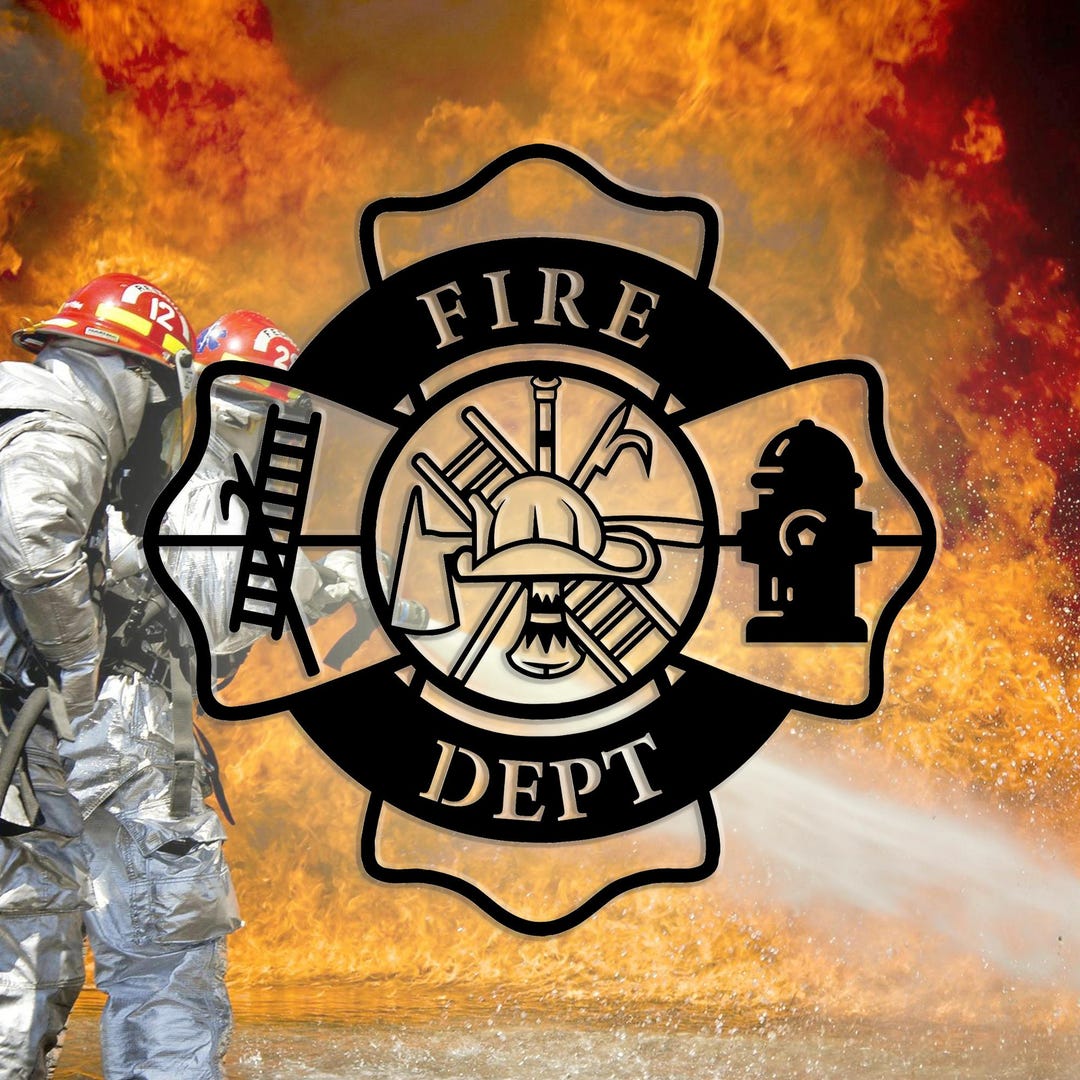 Custom Firefighter Metal Wall Sign: Personalized Fire Department Decor ...