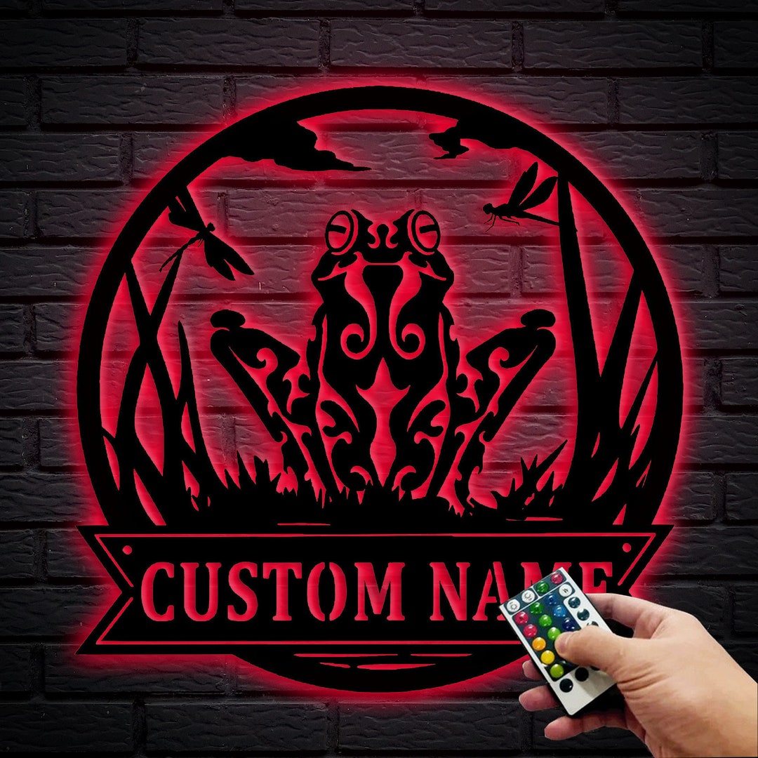 Custom Frog Metal Wall Art Personalized Frog Name Sign Decor - Etsy