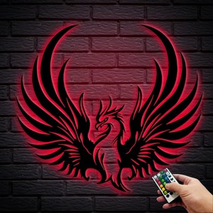 Phoenix Metal Wall Art, Custom Phoenix Metal Wall Decor, Phoenix Metal ...