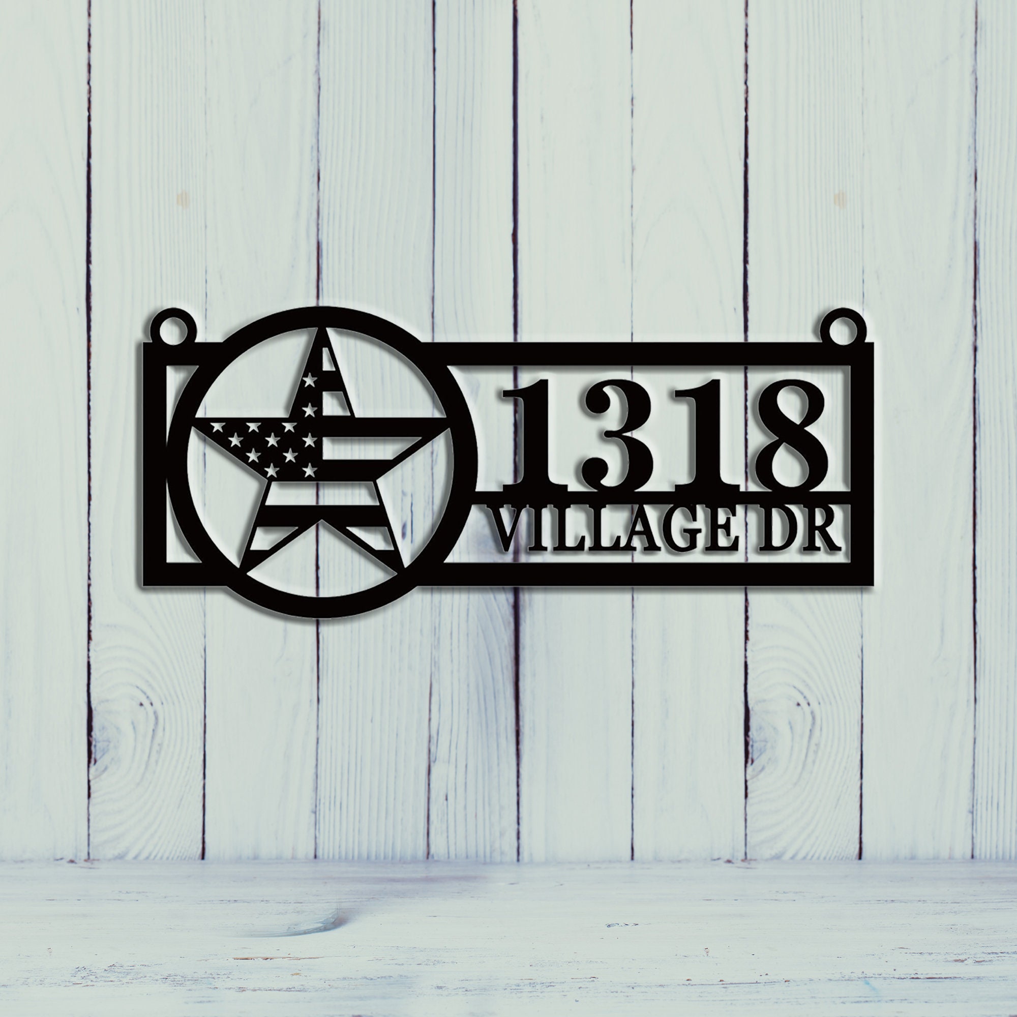 Personalized Metal American Flag Sign Door Number Decoration - Etsy