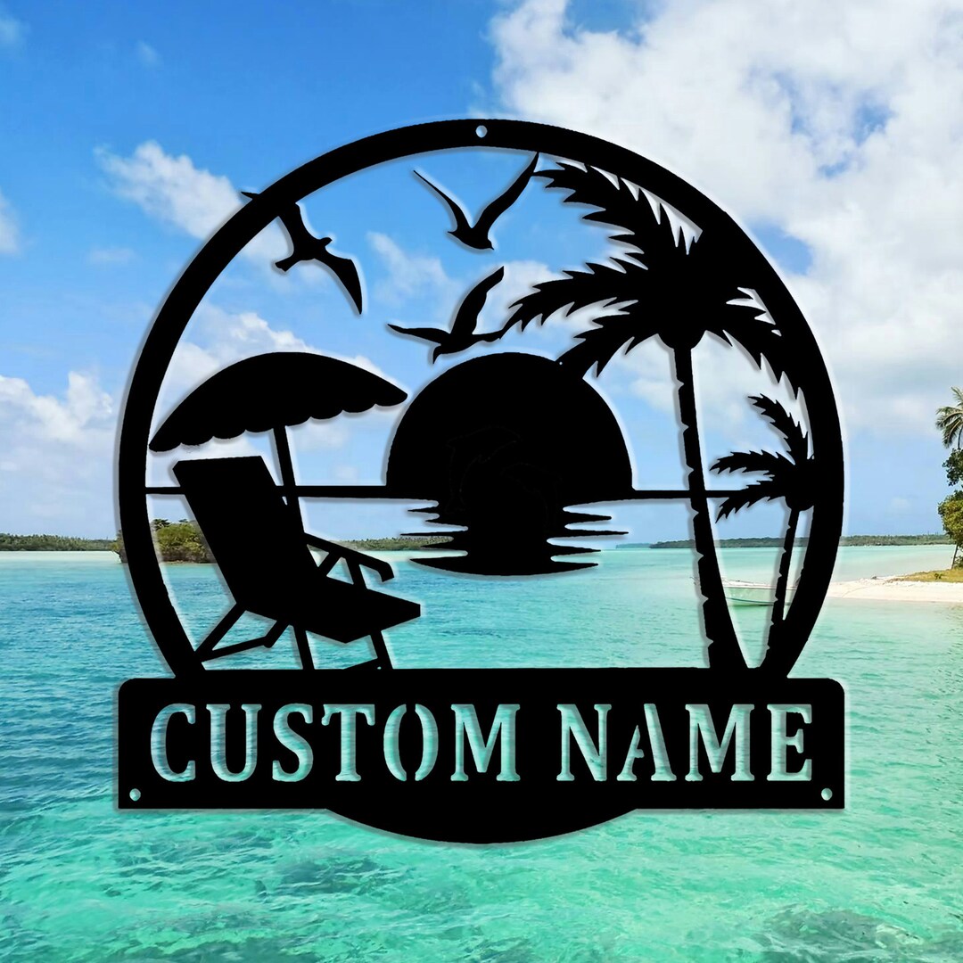 Custom Beach Metal Wall Sign, Lakeside Cabin Decor, Summer Beach Cabin ...