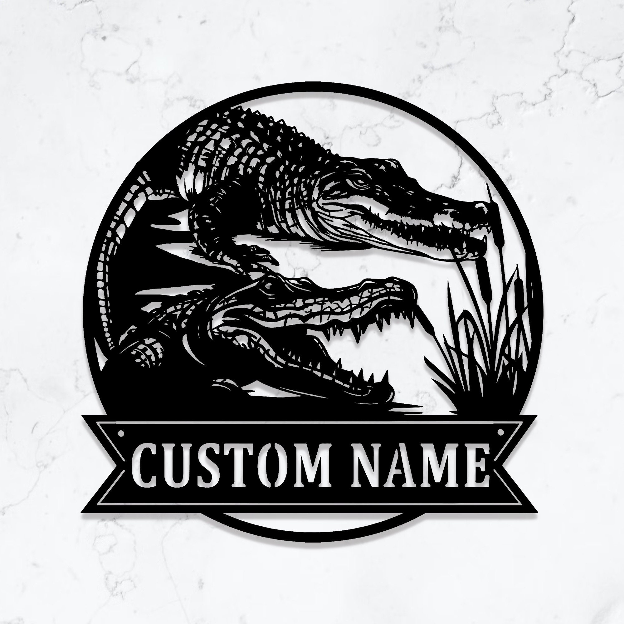 Custom Alligator Metal Wall Art, Personalized Alligator Name Sign, Home ...