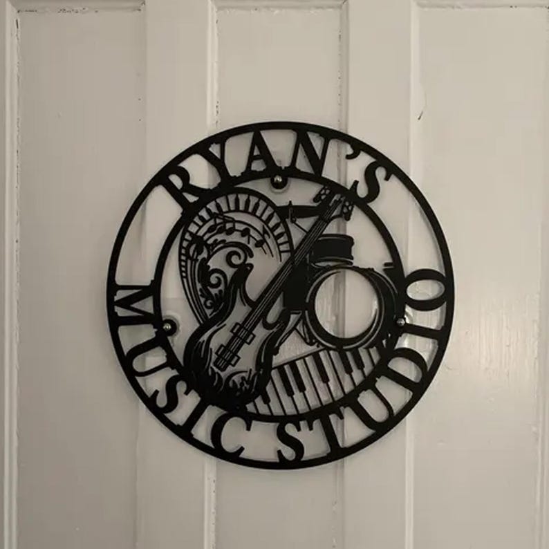 Personalized Musical Instruments Decor, Custom Music Room Metal Sign ...