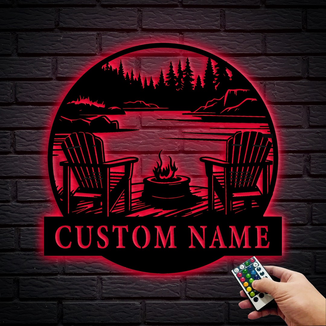 Custom Family Name Campfire Sign, Metal Campfire Sign, Farmhouse Decor ...