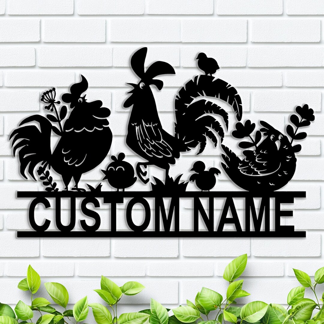 Custom Chicken Metal Signs, Chicken Coop Sign, Personalized Chicken ...