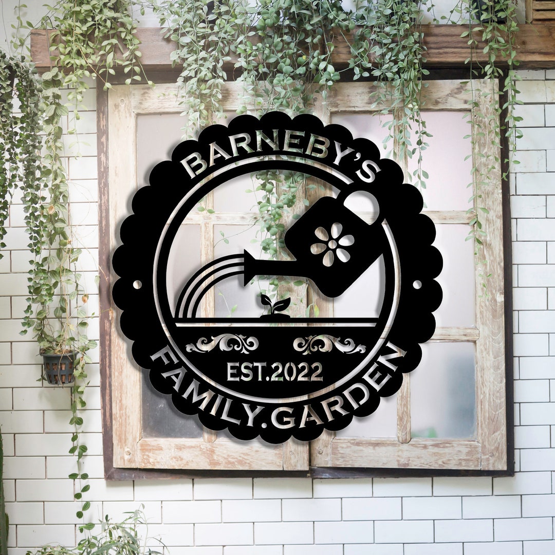 Personalized Metal Garden Sign: Plasma Cut Steel, Custom Family Name - Etsy
