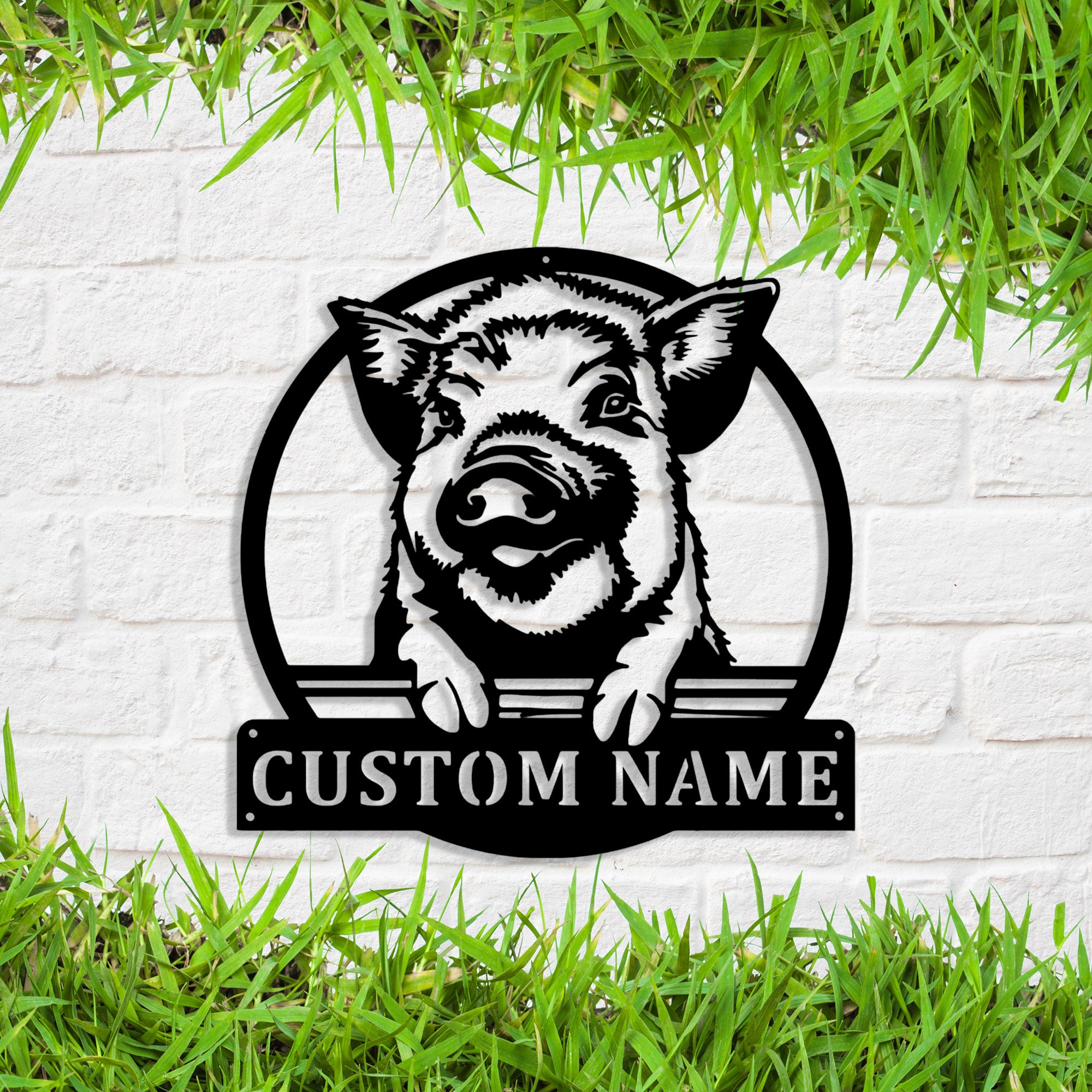 Custom Pig Metal Wall Art Pig Wall Decor Farm Pig Sign Pig Wall Decor ...