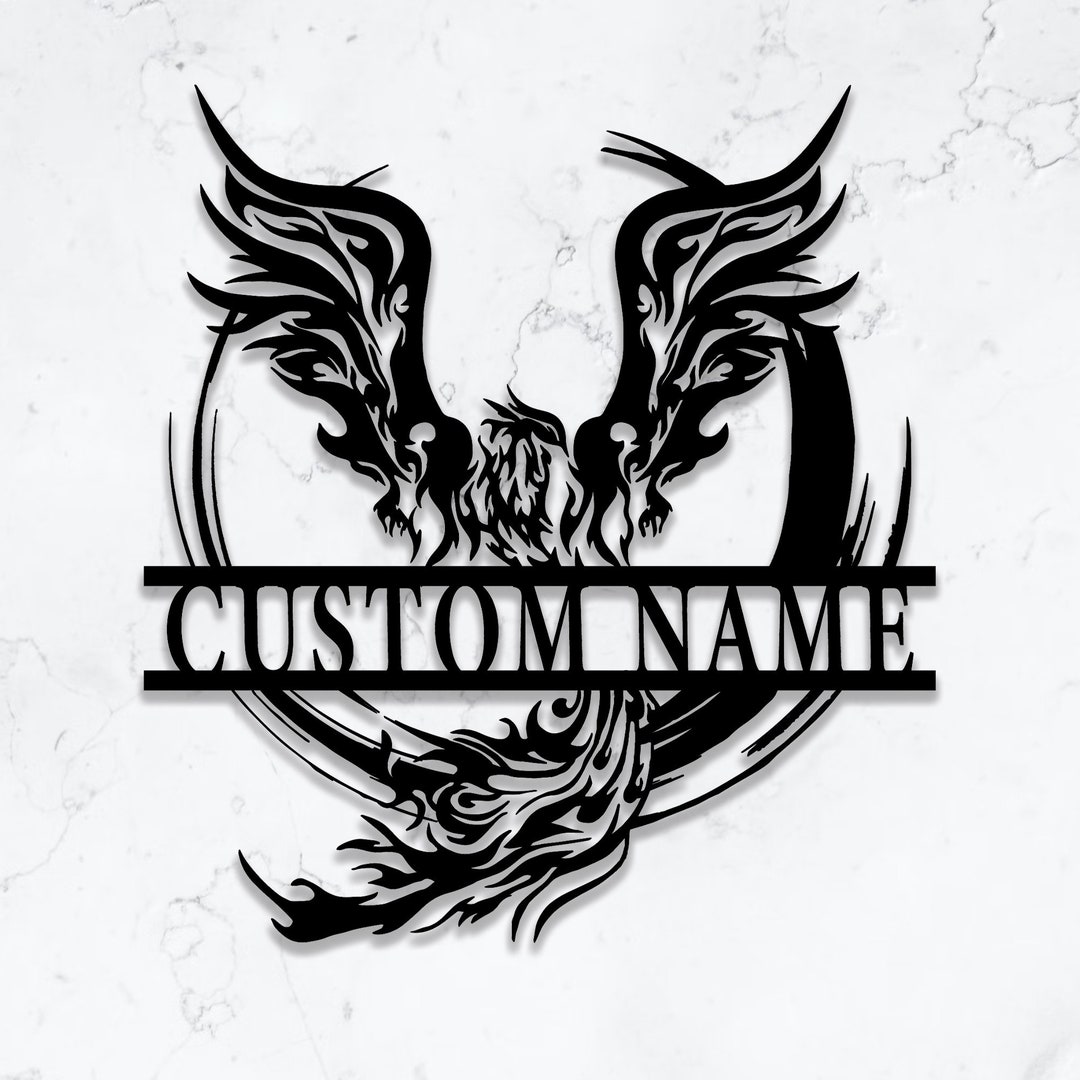 Custom Phoenix Metal Wall Art, Personalized Phoenix Name Sign, Phoenix ...