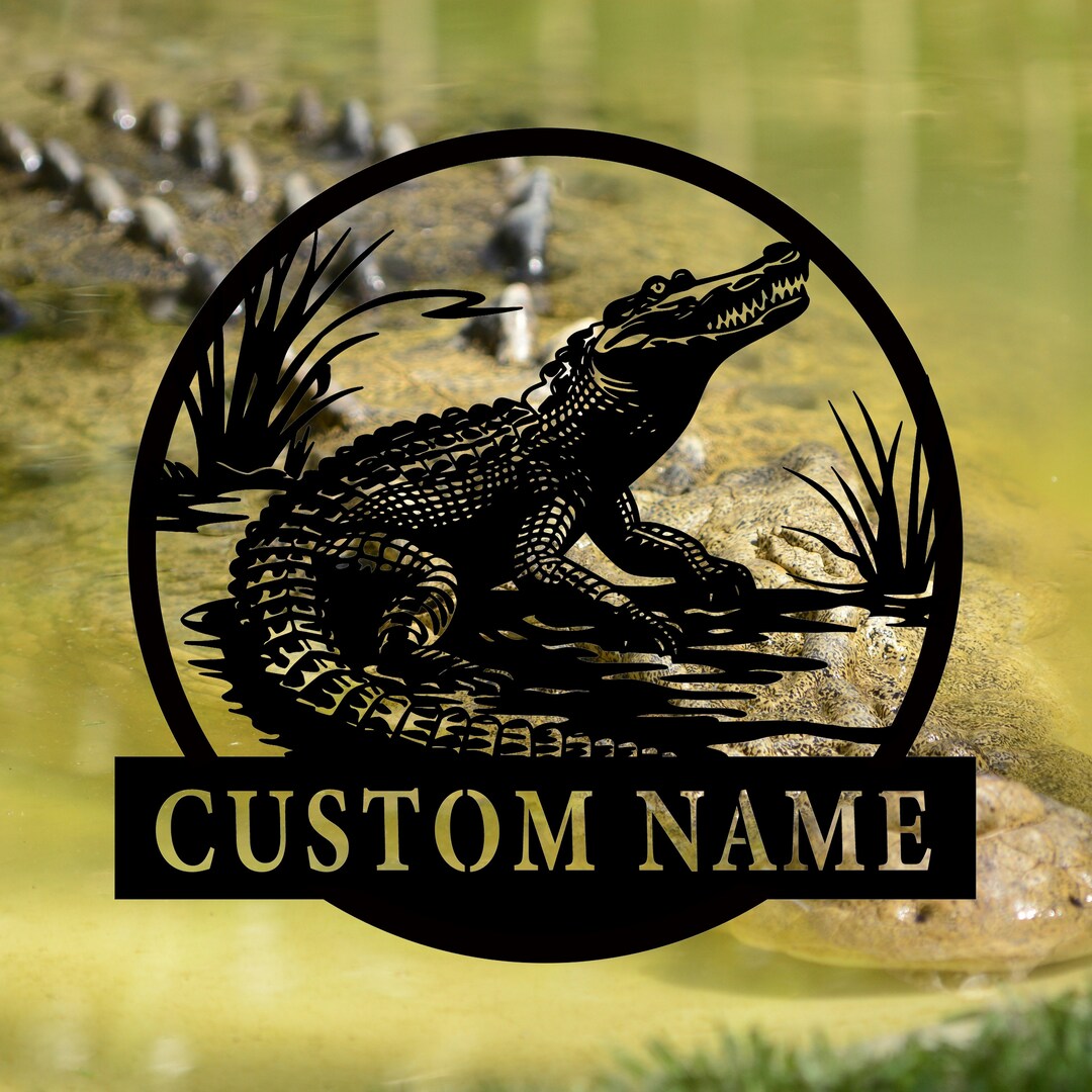 Crocodile Metal Wall Signs-metal Alligator Decor-crocodile Wall Art ...