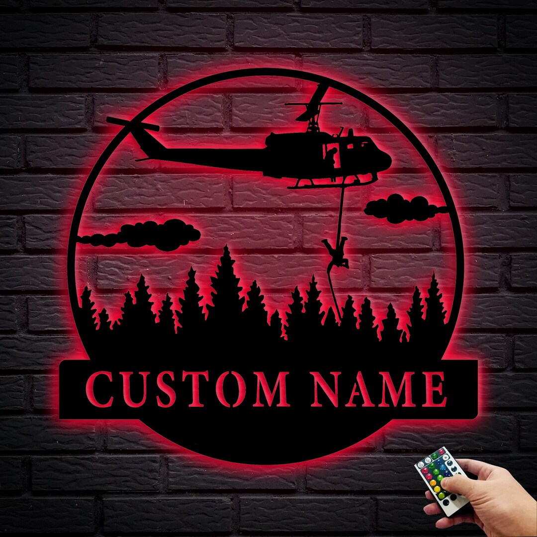 Personalized Helicopter Metal Sign: Pilot Gift, Home Decor (8-24 Inch ...