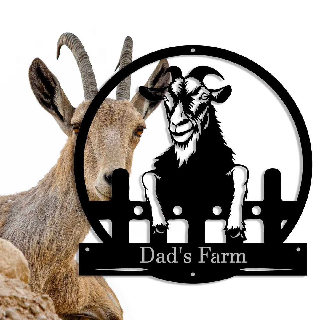 Custom Goat Metal Sign, Personalized Goat Farm Wall Art ,metal Goat ...