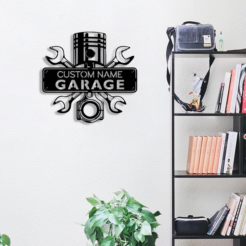 Custom Garage Metal Wall Art Personalized Workshop Name Sign Mechanic ... Custom Garage Metal Wall Art Personalized Workshop Name Sign Mechanic ...