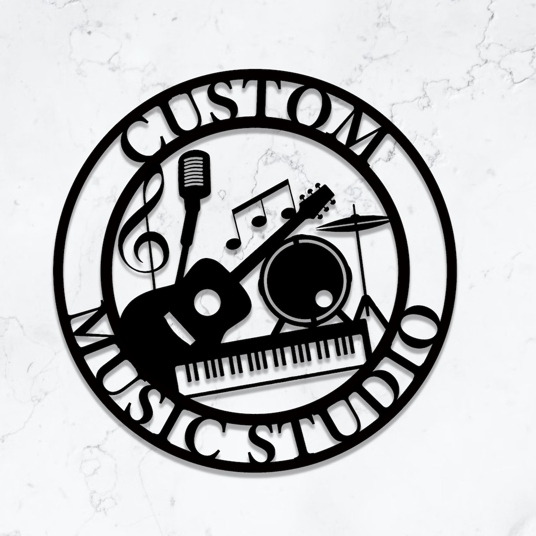 Personalized Musical Instruments Metal Sign, Custom Music Room Metal ...