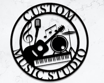 Recording Studio Sign, Music Note Sign, Custom Musician Gift, Gift for ...