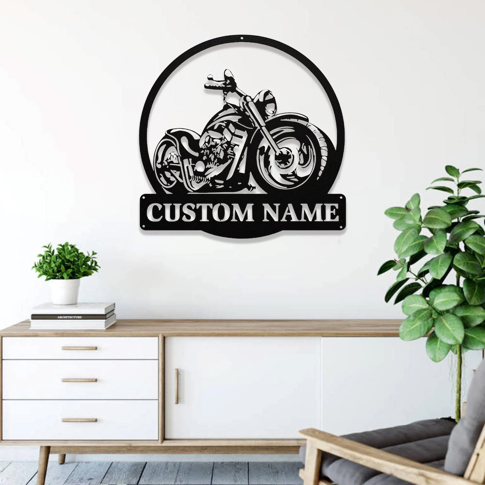 Custom Motorcycle Metal Wall Sign, Motorcycle Metal Wall Art ...
