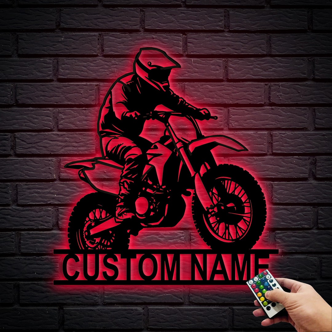 Custom Dirt Bike Metal Wall Art, Dirtbike Metal Sign, Motocross Decor ...