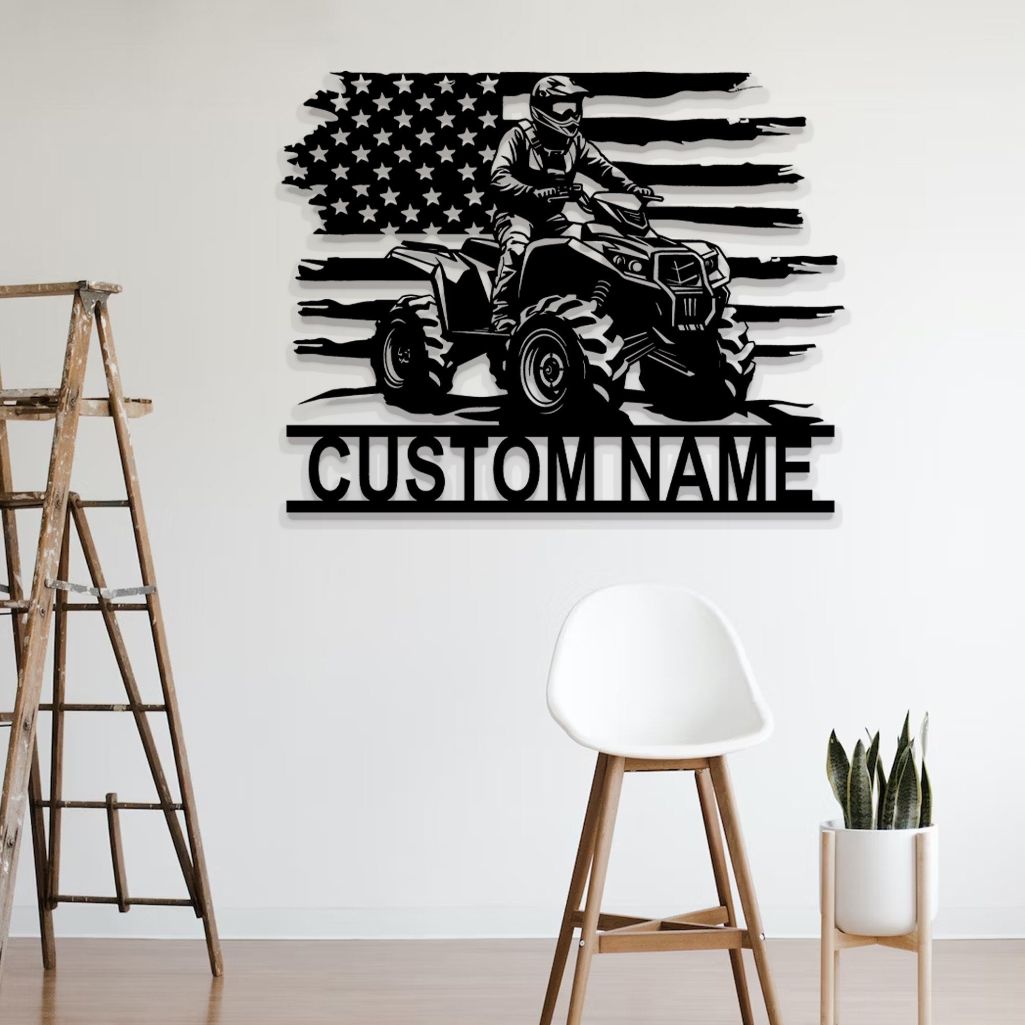 Personalized ATV Rider Metal Wall Sign, Custom Quad Biker Wall Art ...