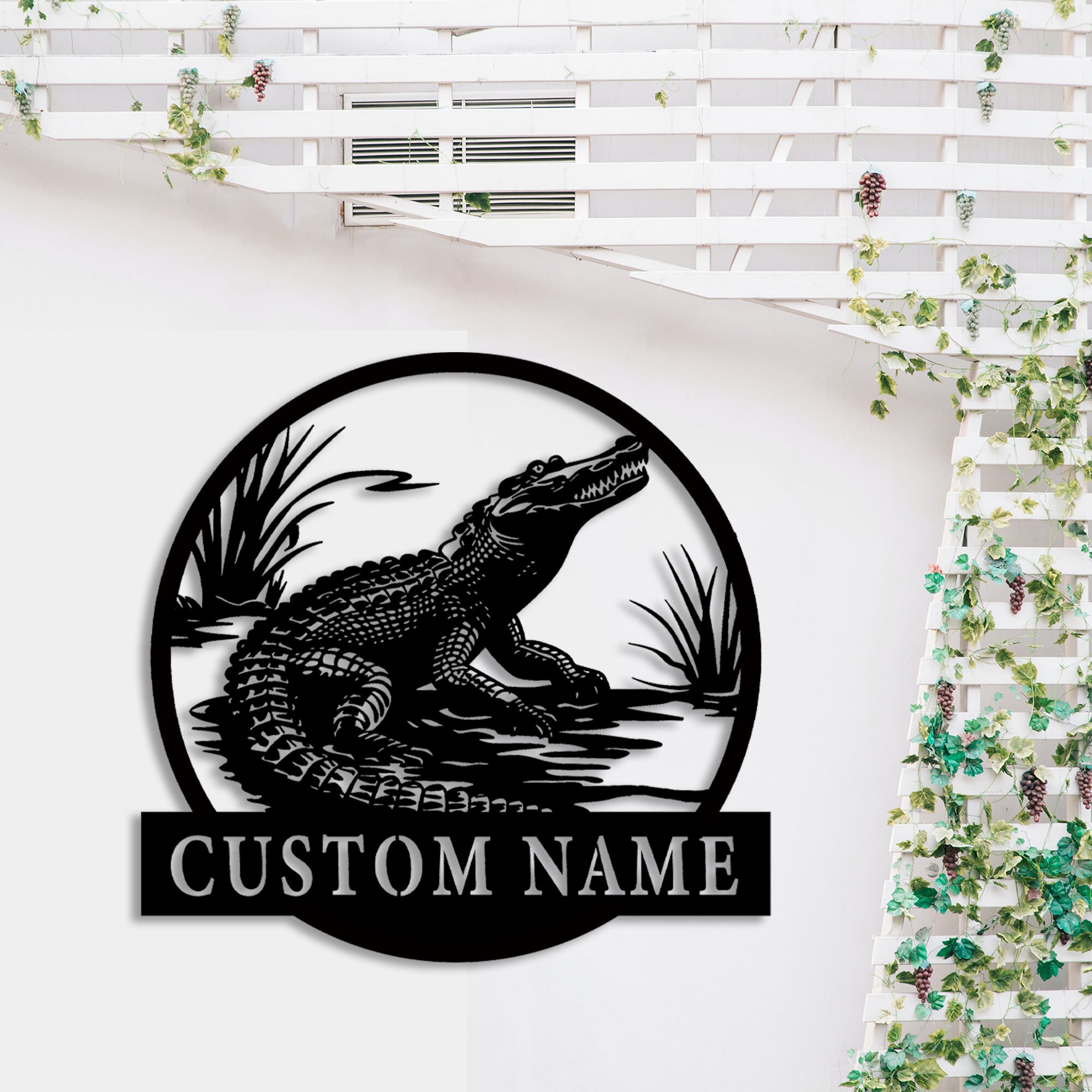 Crocodile Metal Wall Signs-metal Alligator Decor-crocodile Wall Art ...