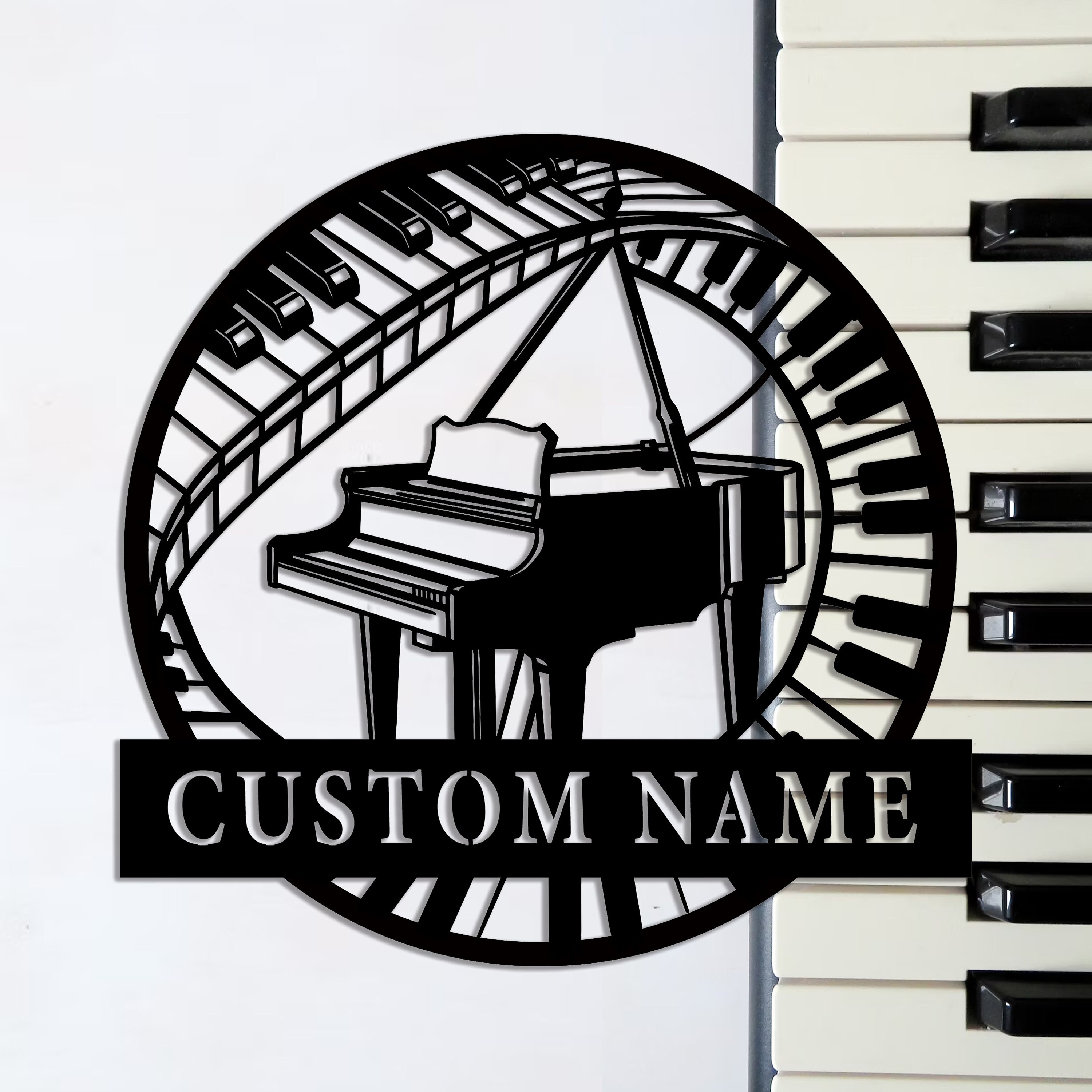 Custom Piano Metal Sign, Piano Player Name Sign, Music Wall Art ...