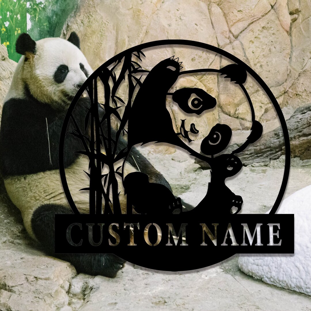 Custom Panda Metal Wall Art, Custom Metal Panda Sign, Bedroom Sign ...