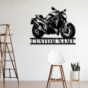 Custom Motorcycle Metal Sign, Motorcycle Wall Art, Motorcycle Metal ...