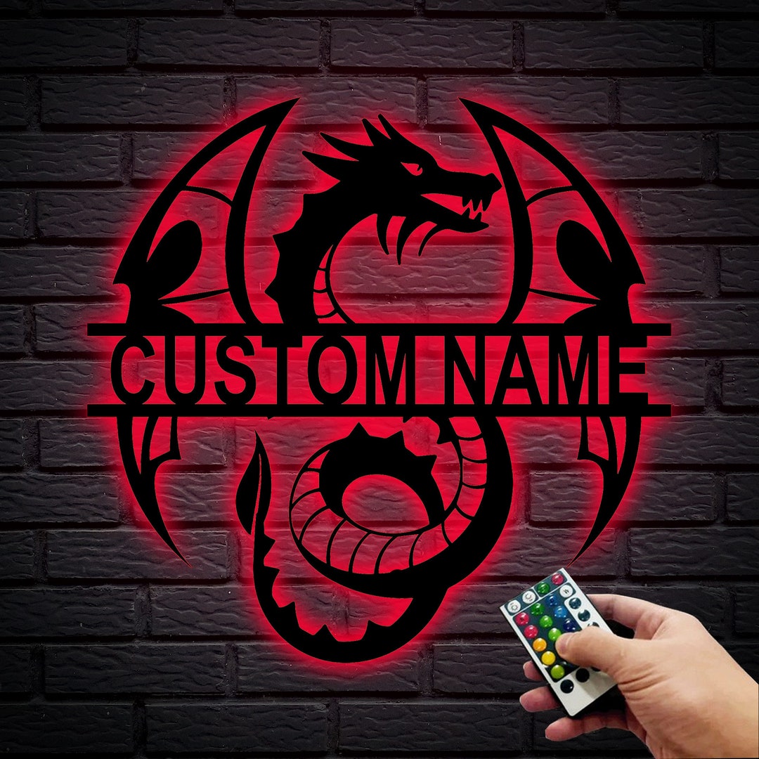 Custom Dragon Metal Wall Decor, Dragon Metal Sign, Dragon Metal Wall ...