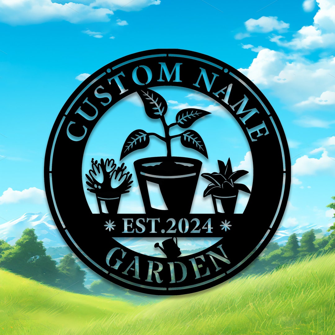 Personalized Garden Metal Wall Sign Custom Garden Metal Wall Decor ...