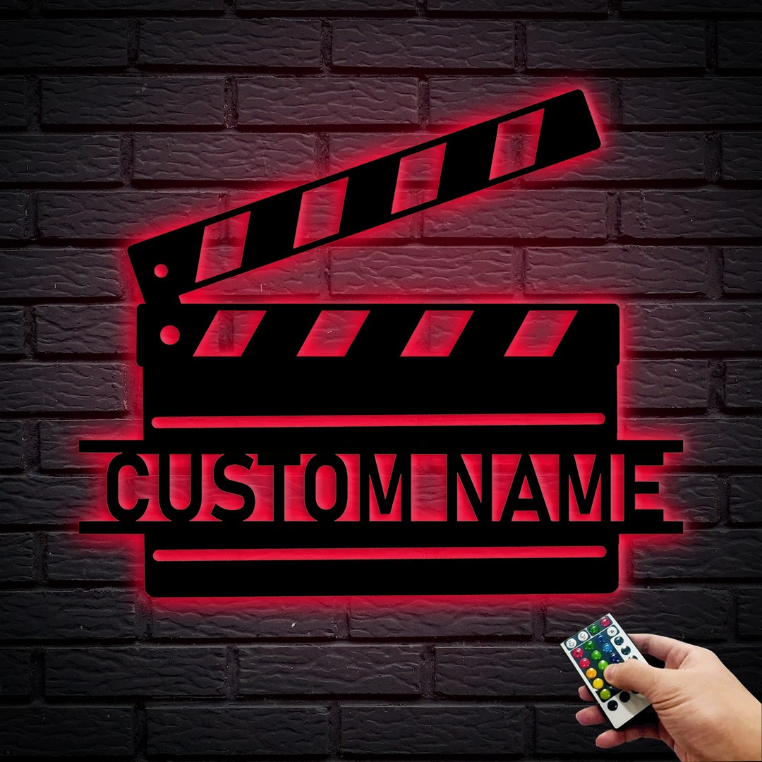 Custom Clapperboard Metal Wall Sign, Movie Metal Decor, Cinema Decor ...