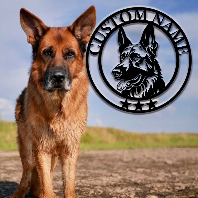 Custom German Shepherd Dog Metal Wall Sign, Personalized German ...