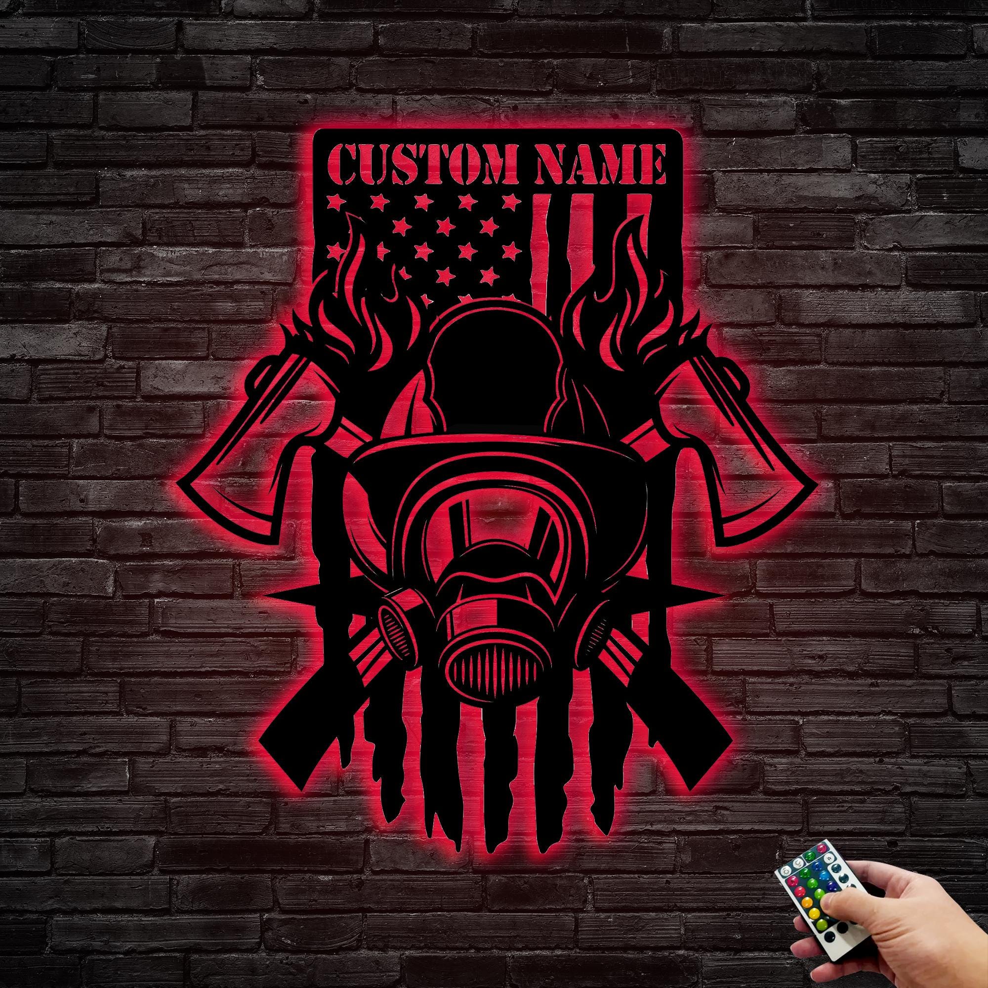 Custom Firefighter Metal Wall Sign: Personalized Fire Department Decor ...