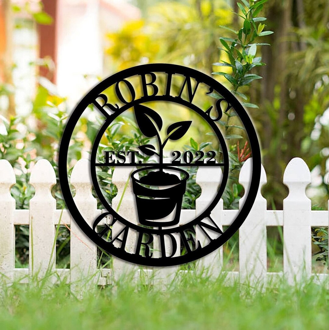 Personalized Garden Signsmetal Garden Signscustom Garden - Etsy